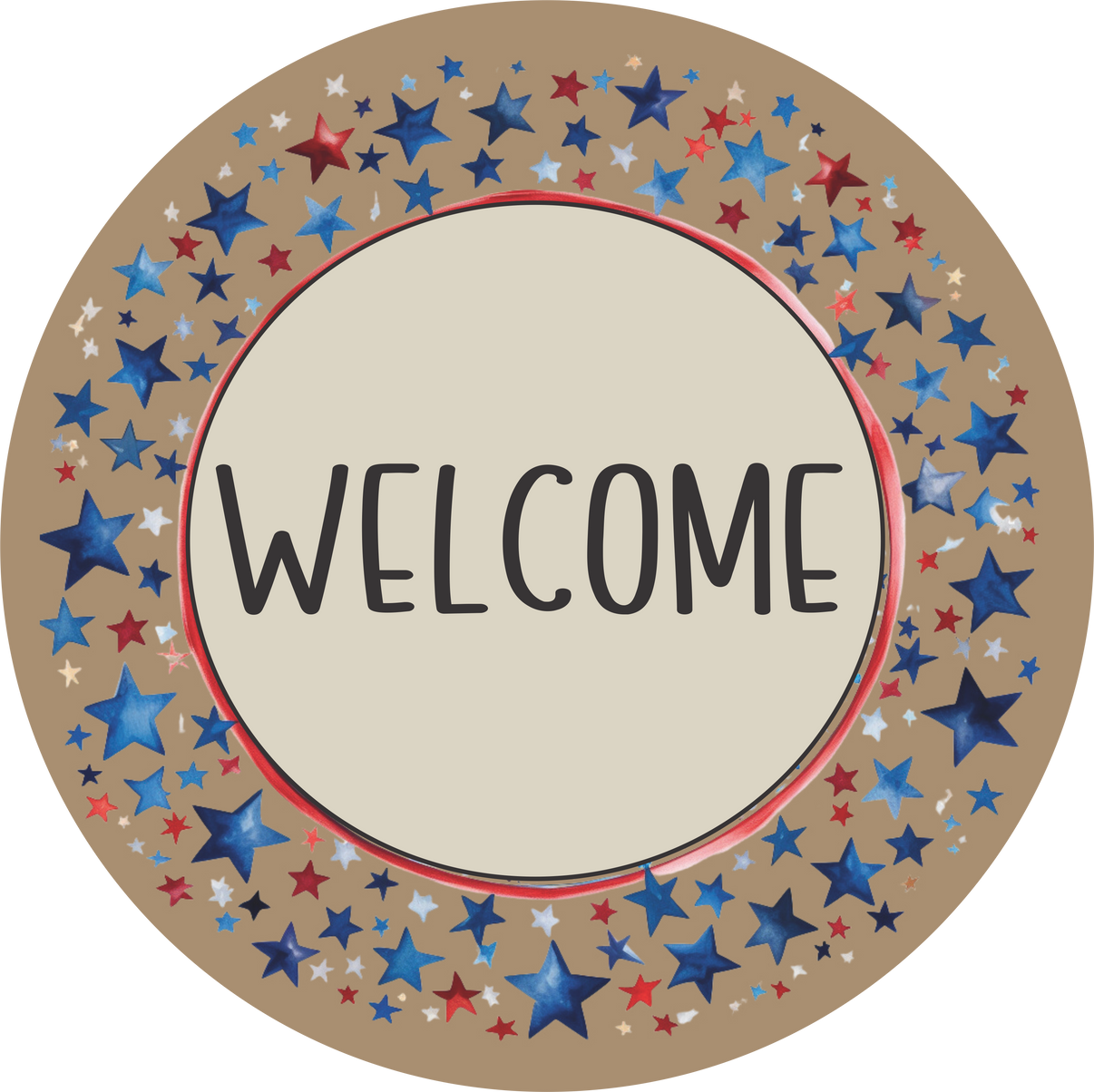welcome Red, White and Blue Stars Round – RCL Signs and More