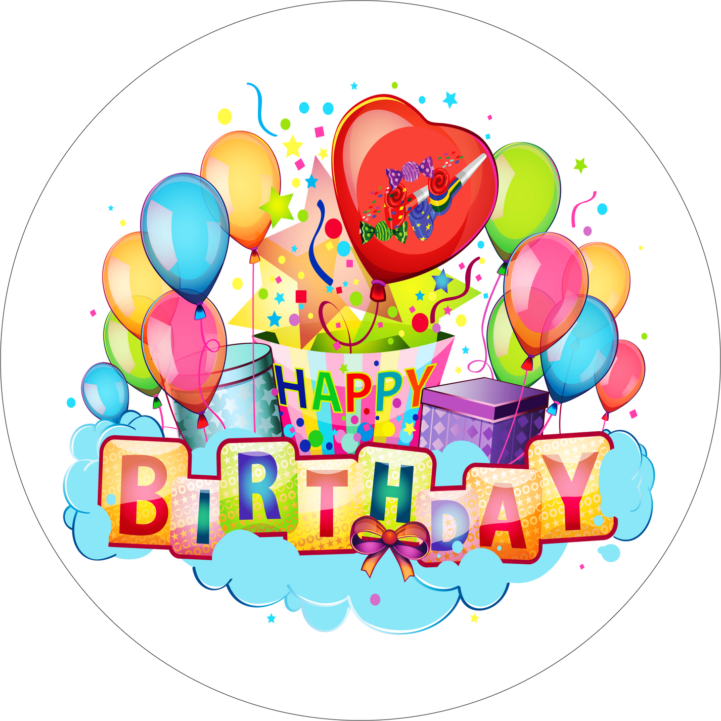 Happy Birthday Round Sign – RCL Signs and More