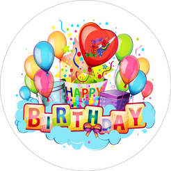 Happy Birthday Round Sign – RCL Signs and More