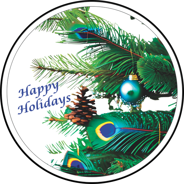 Happy Holidays Peacock Sign Round – RCL Signs and More
