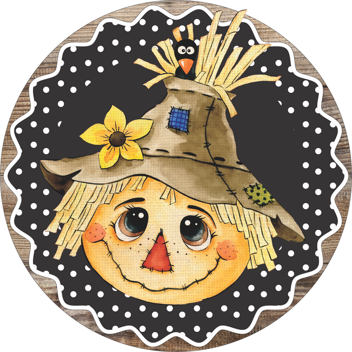 Cute Scarecrow Face Sign Round – RCL Signs and More