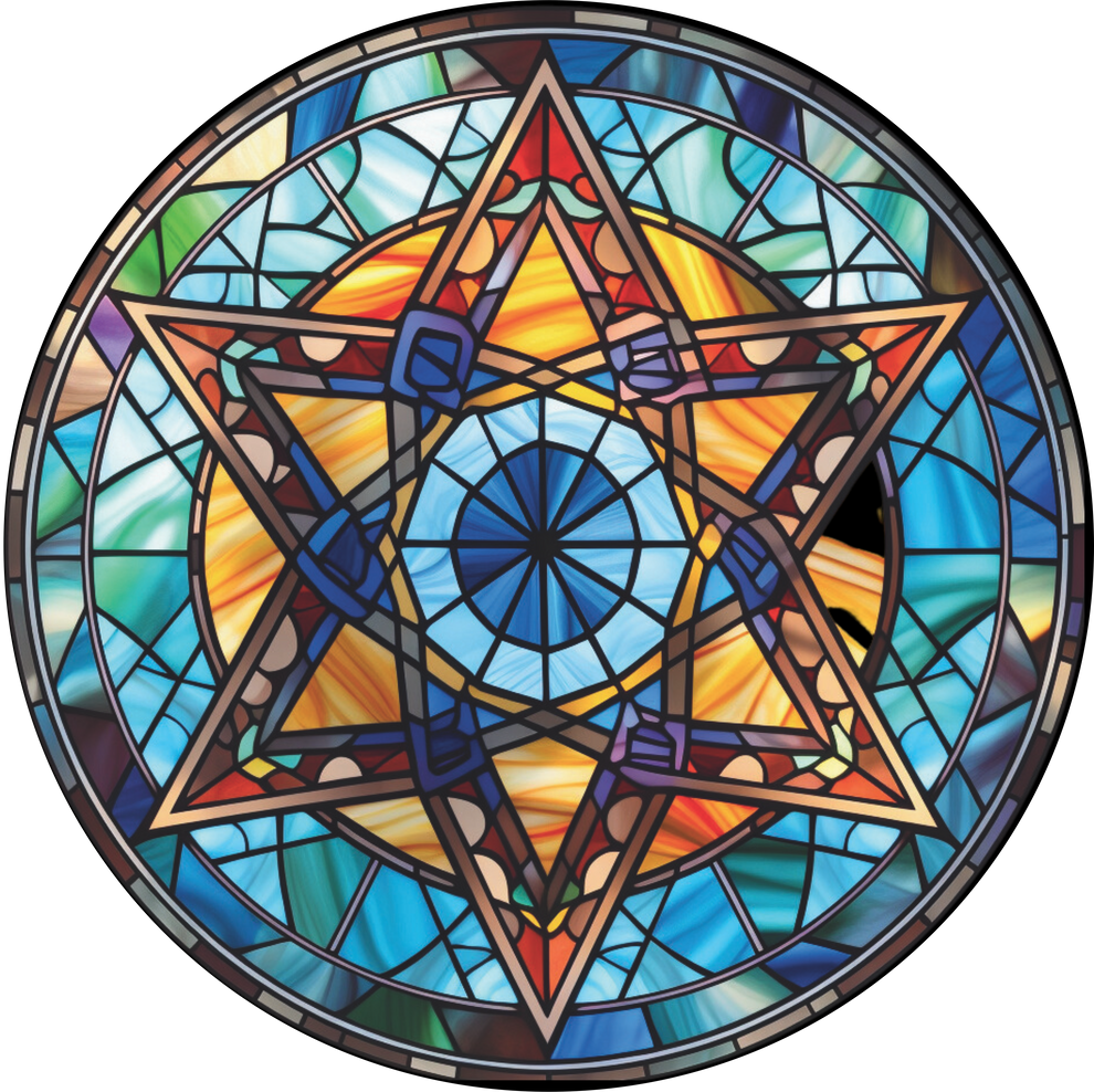 Star of David Stained Glass Round Sign – RCL Signs and More
