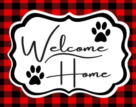 Welcome Home Red and Black Plaid Paw Prints – RCL Signs and More