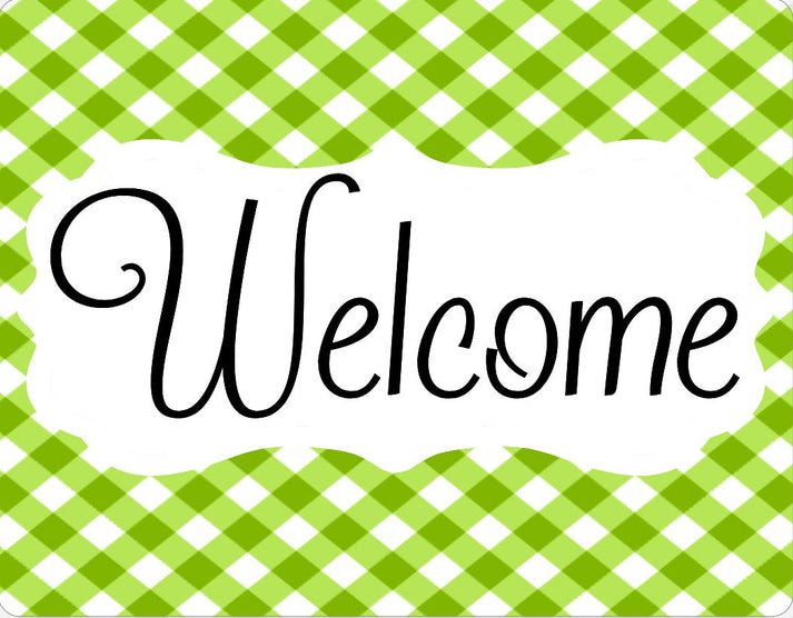 Green Plaid welcome sign – RCL Signs and More